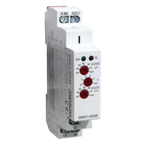 Relé de protección contra sub y sobre tensión monofásico y corriente contínua serie DMV1 ...